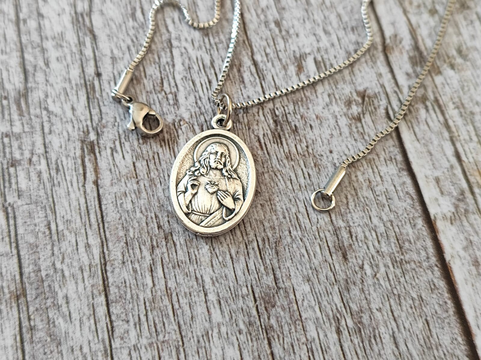 Sacred Heart of Jesus Medal Heart of Mary Medals Stainless Steel ...