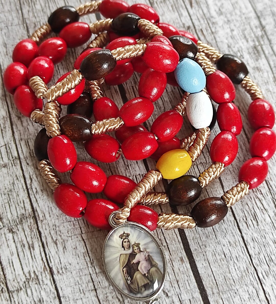 Holy Souls Rosary Chaplet, Wood Beads, Blessed - Etsy