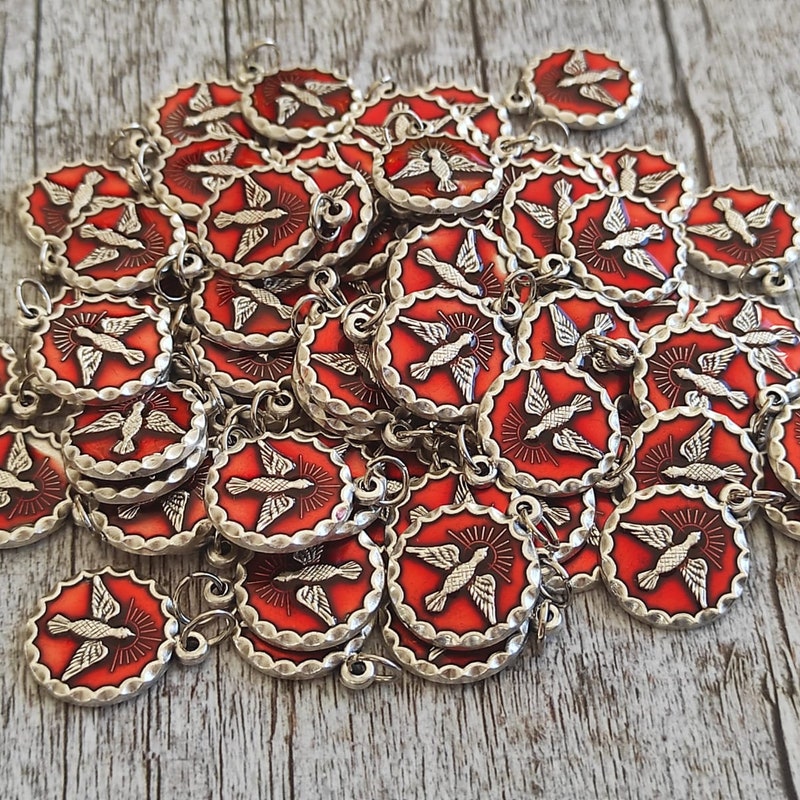 Red Holy Spirit Medals - Etsy UK
