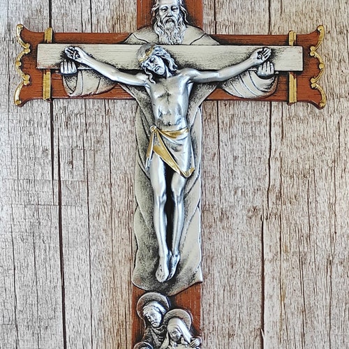 Wall Hanging Cross Silver Holy Trinity Father Son Holy Spirit - Etsy