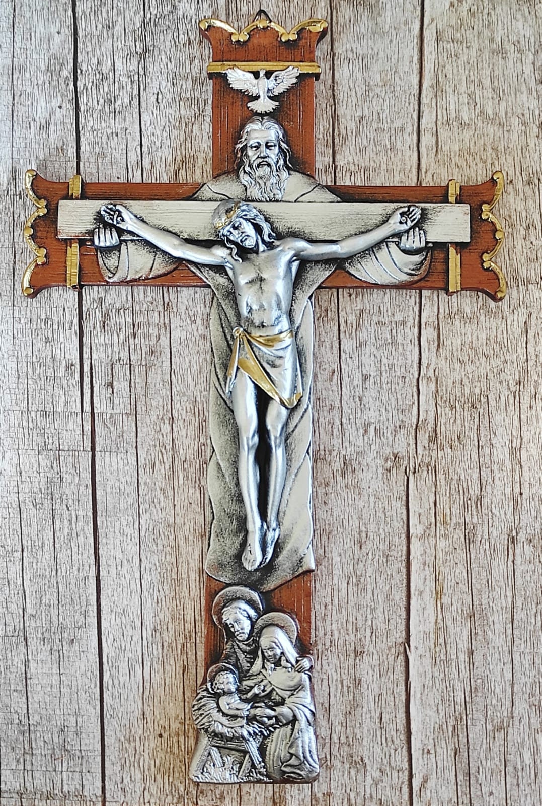 Wall Hanging Cross Silver Holy Trinity Father Son Holy Spirit - Etsy