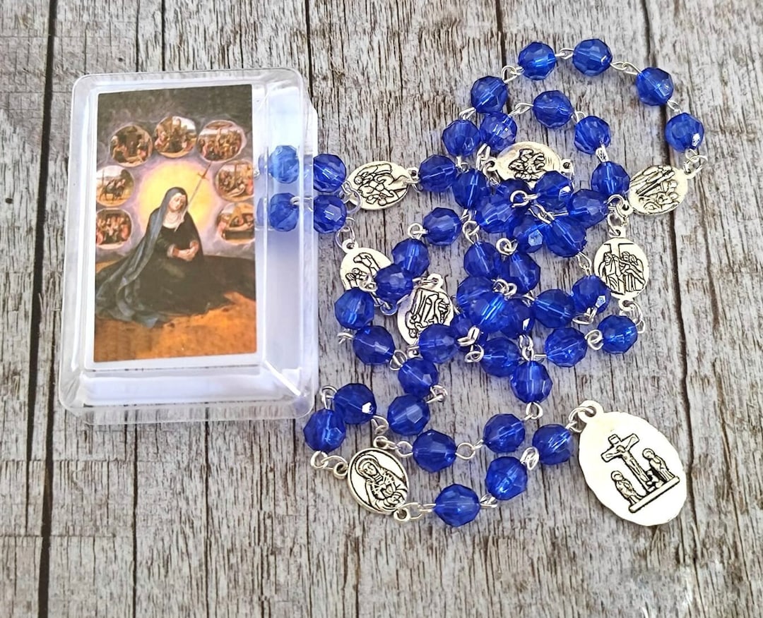 Seven Sorrows Rosary Our Lady Olive Wood Beads Mater Dolorosa - Etsy