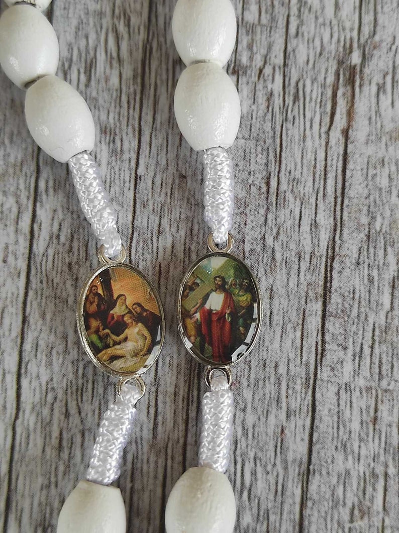 Chaplet of the Way of the Cross Made of Wood Beads, the Stations of the ...