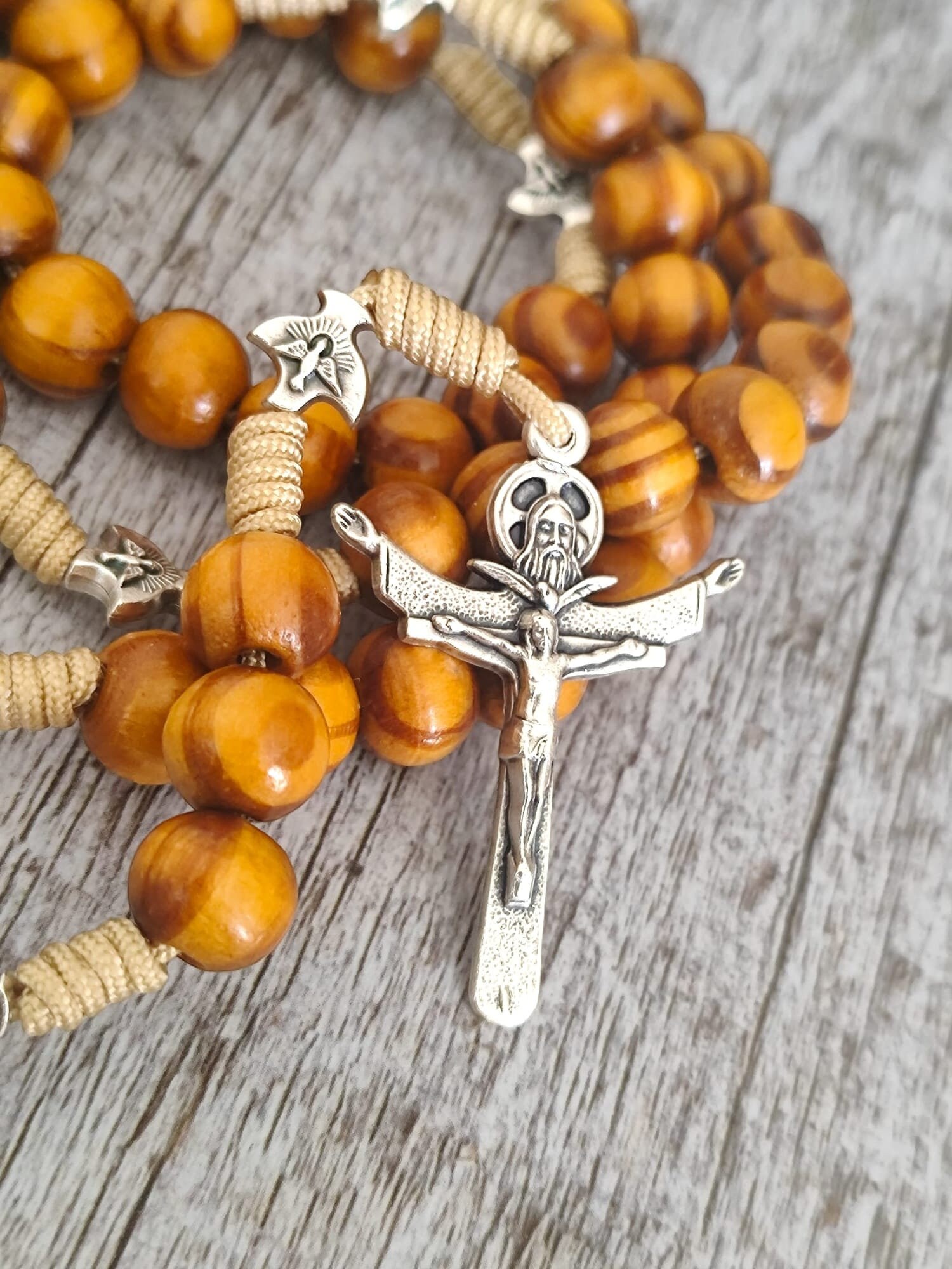 Holy Spirit Holy Rosary Medals Trinity Cross Rosary Gift - Etsy