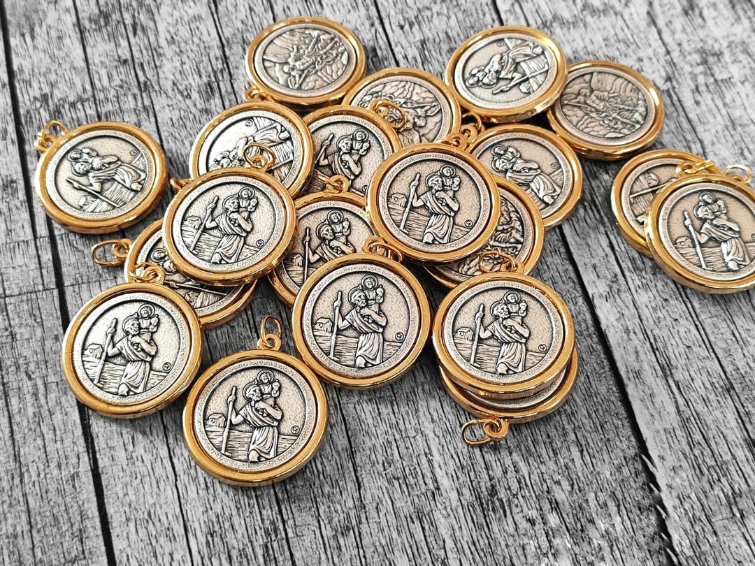 Wholesale St Christopher Medals Lot Bulk 2/5/10/15/20 Pcs St 0michael ...