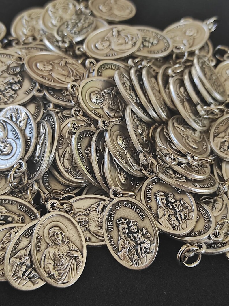 Lady of Mt. Carmel Sacred Heart of Jesus Medals Scapular Box 10, 20, 50 ...