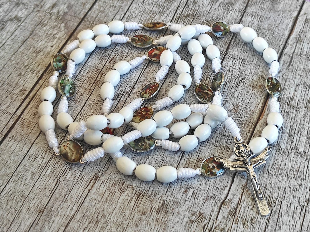 Chaplet of the Way of the Cross Made of Wood Beads, the Stations of the ...