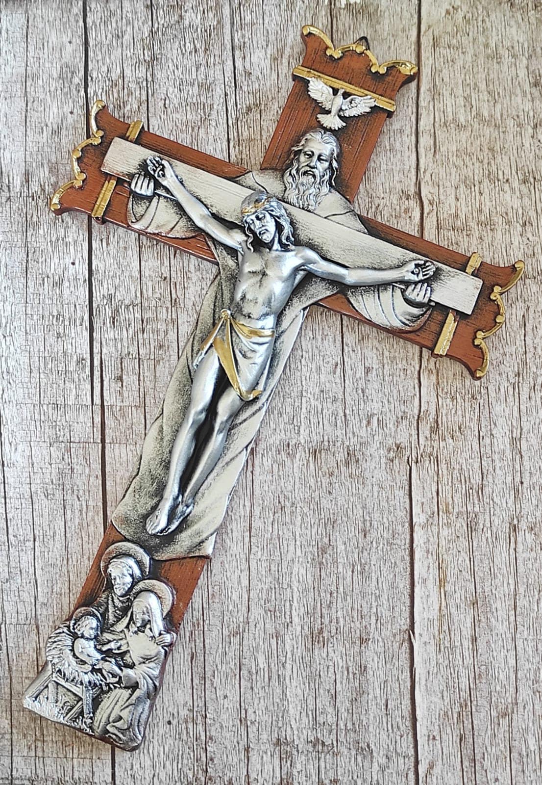 Holy Trinity Cross, Father Son Holy Spirit, Wall Hanging Crucifix - Etsy