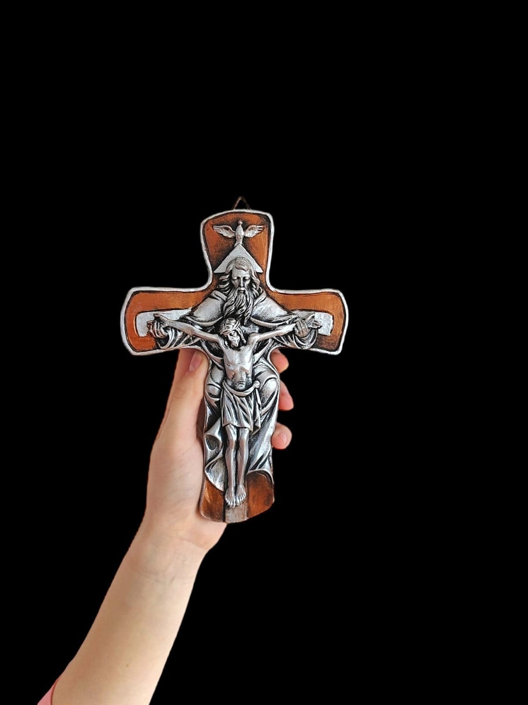 Father Son Holy Spirit Crucifix Wall Hanging Cross Holy Trinity Cross ...