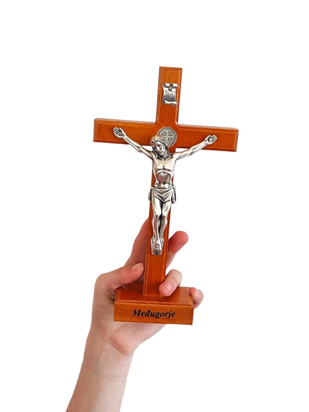 St. Saint Benedict Standing Cross Cross Wood Crucifix Desk Cross - Etsy