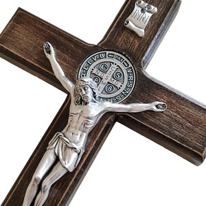 Wall Hanging Cross St. Benedict Cross Wood Crucifix - Etsy