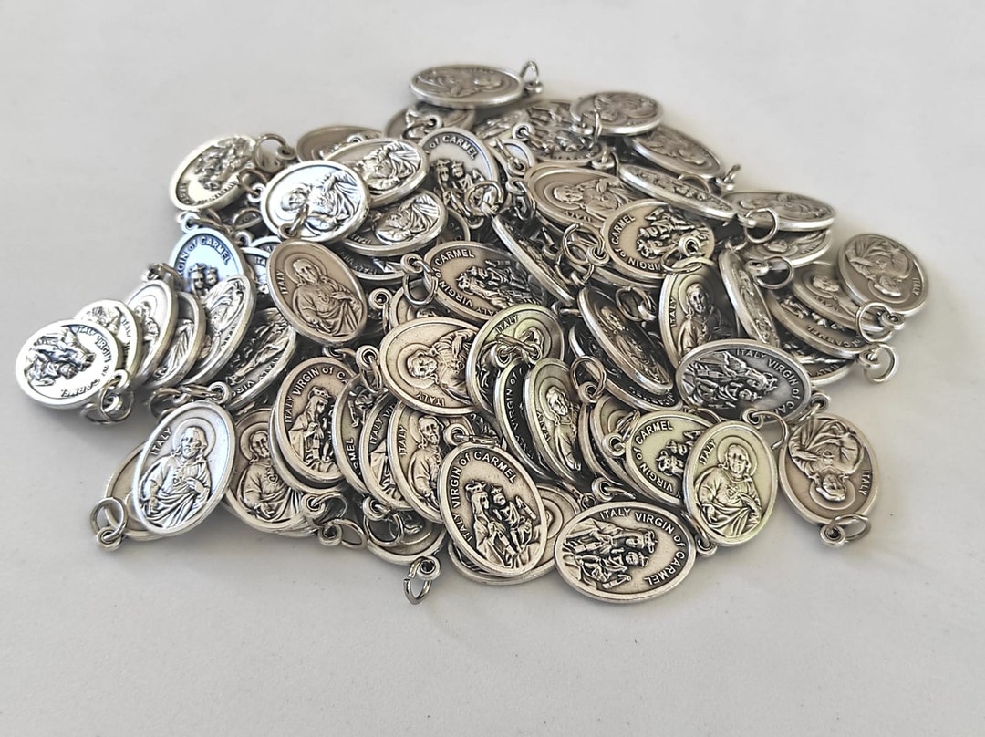 Lady of Mt. Carmel Sacred Heart of Jesus Medals Scapular Box 10, 20, 50 ...