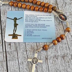 Holy Spirit Rosary Chaplet Olive Wood From Medjugorje Rosaries Saint Benedict Rosary + Gift Holy ...