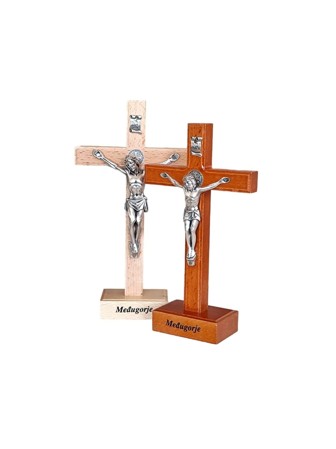 St. Saint Benedict Standing Cross Cross Wood Crucifix Desk Cross - Etsy