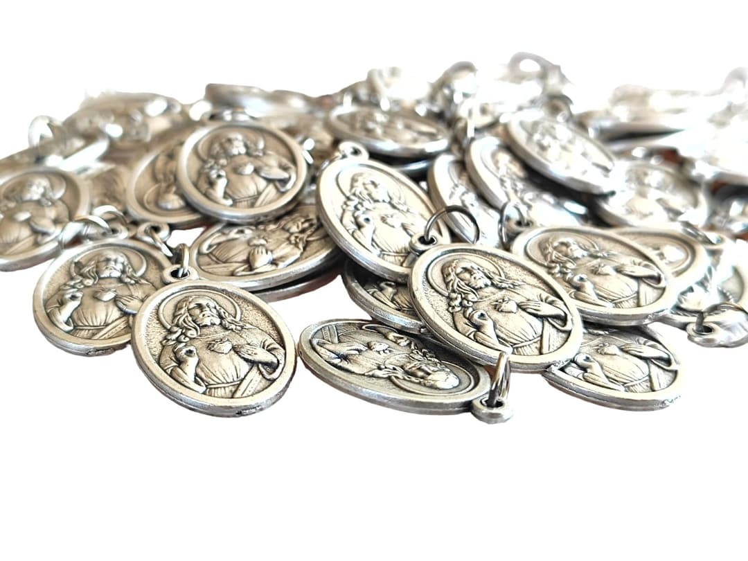 Holy Hart of Jesus Sacred Medals Sacred Heart of Mary Medals Pcs Holy ...