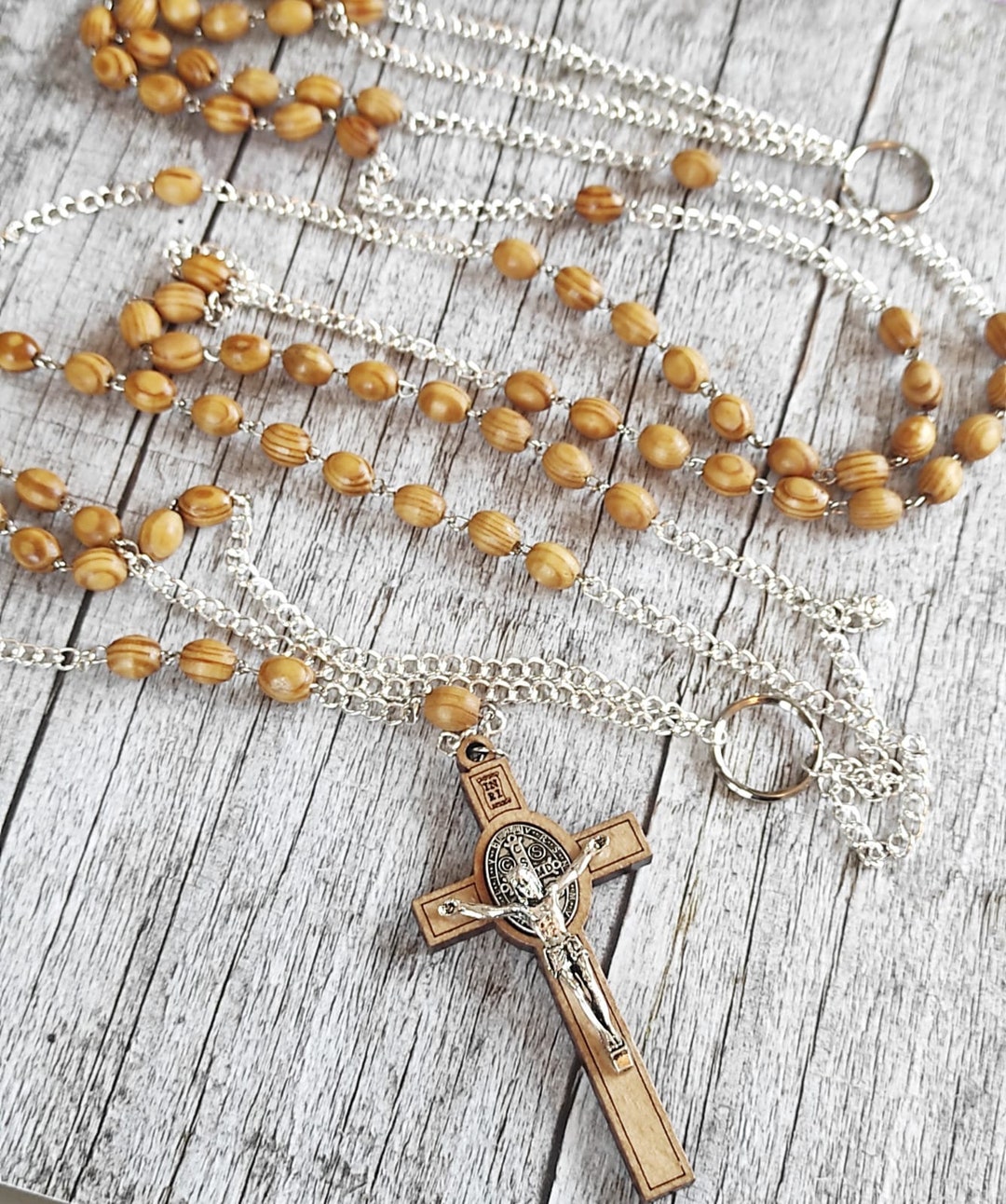 Seven Joys Franciscan Crown Rosary, Olive Wood Beads, 58" Long - Etsy