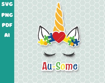 Autism Unicorn Svg - Etsy