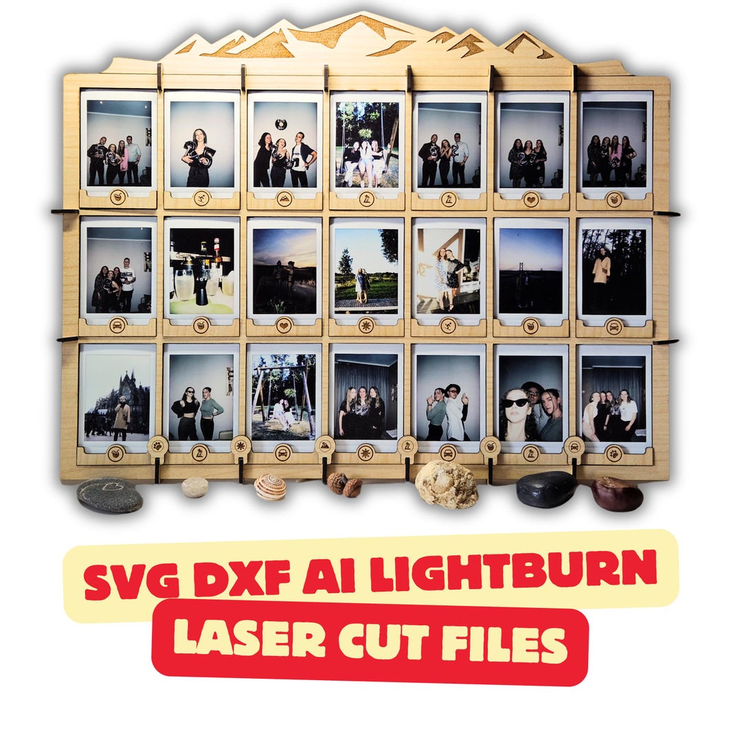 Instax Mini Photo Frame Laser Cut File for Desk 21 Photo Display ...