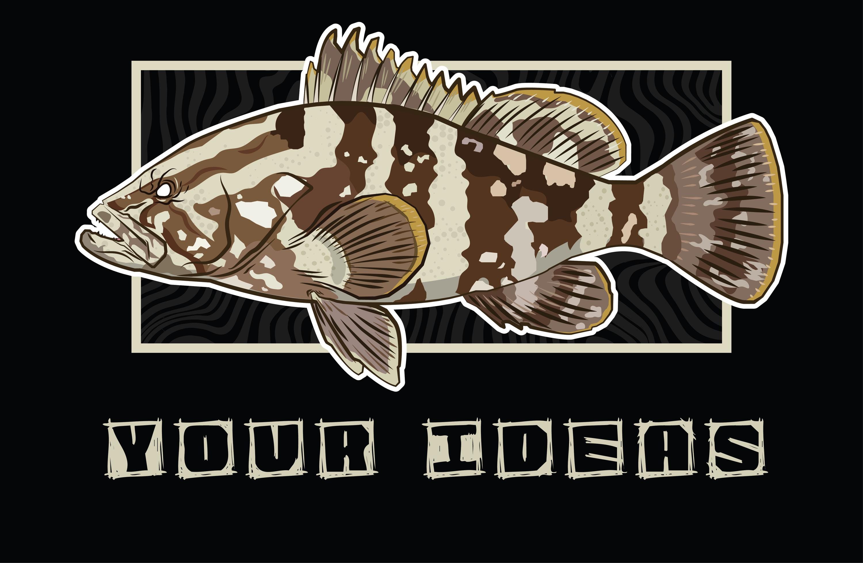 Fish Logo- Grouper Fish, Full Art Vector of Grouper Fish - Etsy