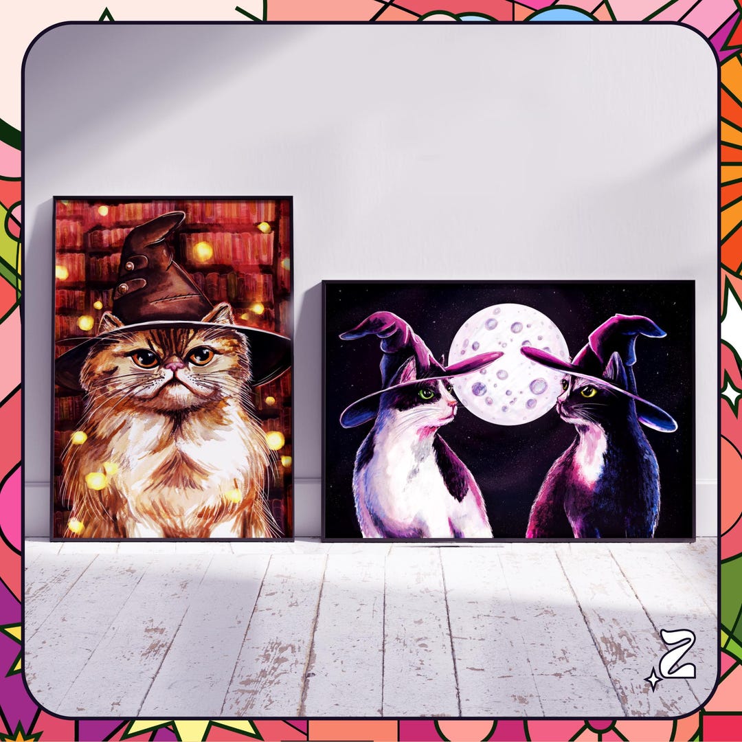 Magical Cat Art Print High Quality Giclée Art Print - Etsy