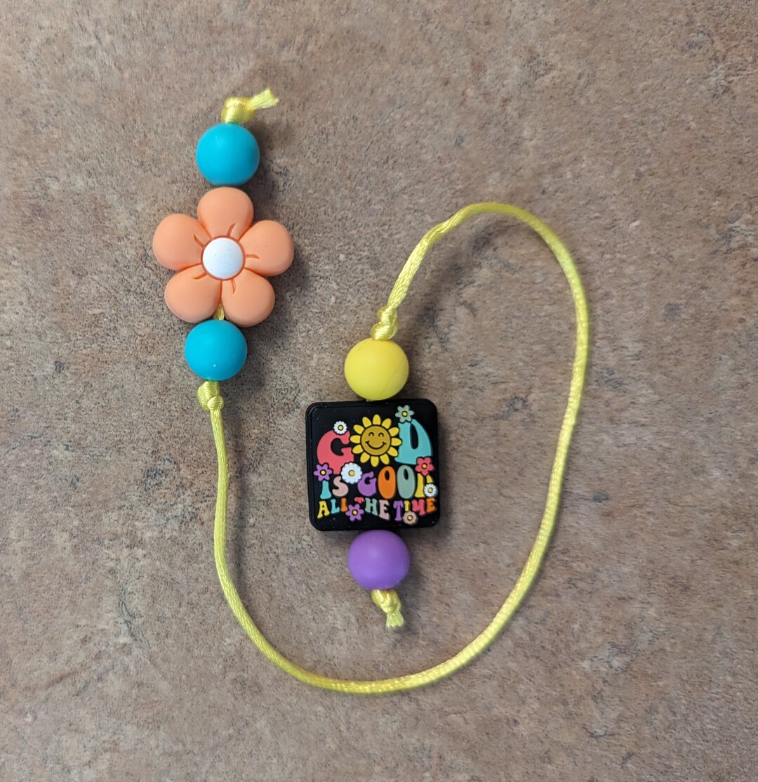 Spring-themed Bookmarks Silicone Beads With Colored Cord - Etsy