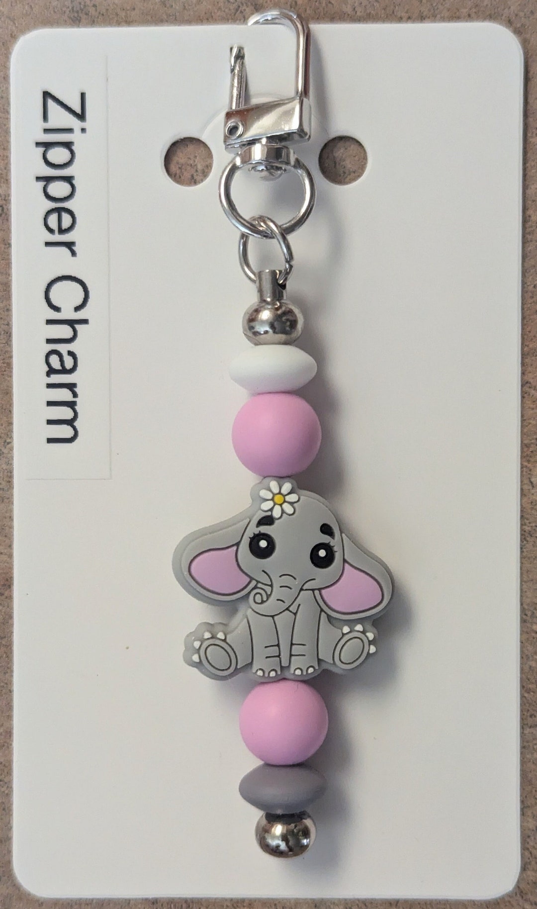 Zipper Charm - Silicone Beads With Clasp to Attach to Purse, Backpack ...