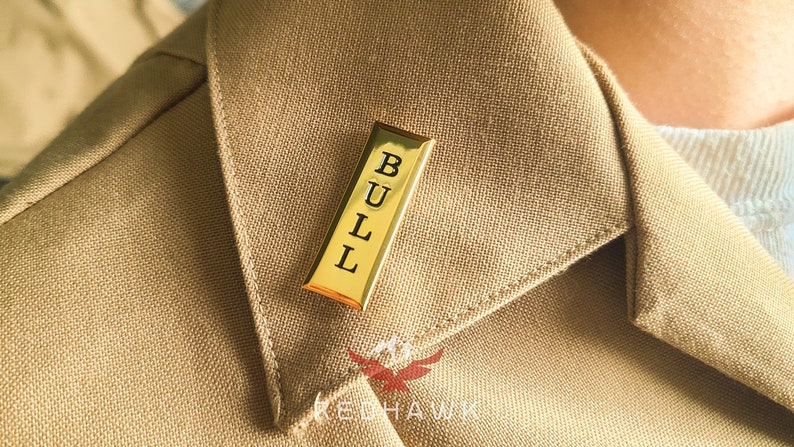 Gold Bull Ensign Collar Device: Customizable Naval Officer Keepsake - Etsy