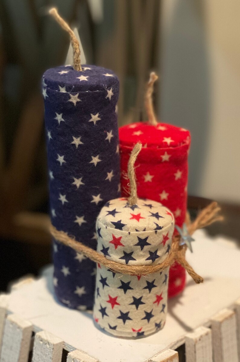 Primitive Red White and Blue Fireworks Decor - Etsy