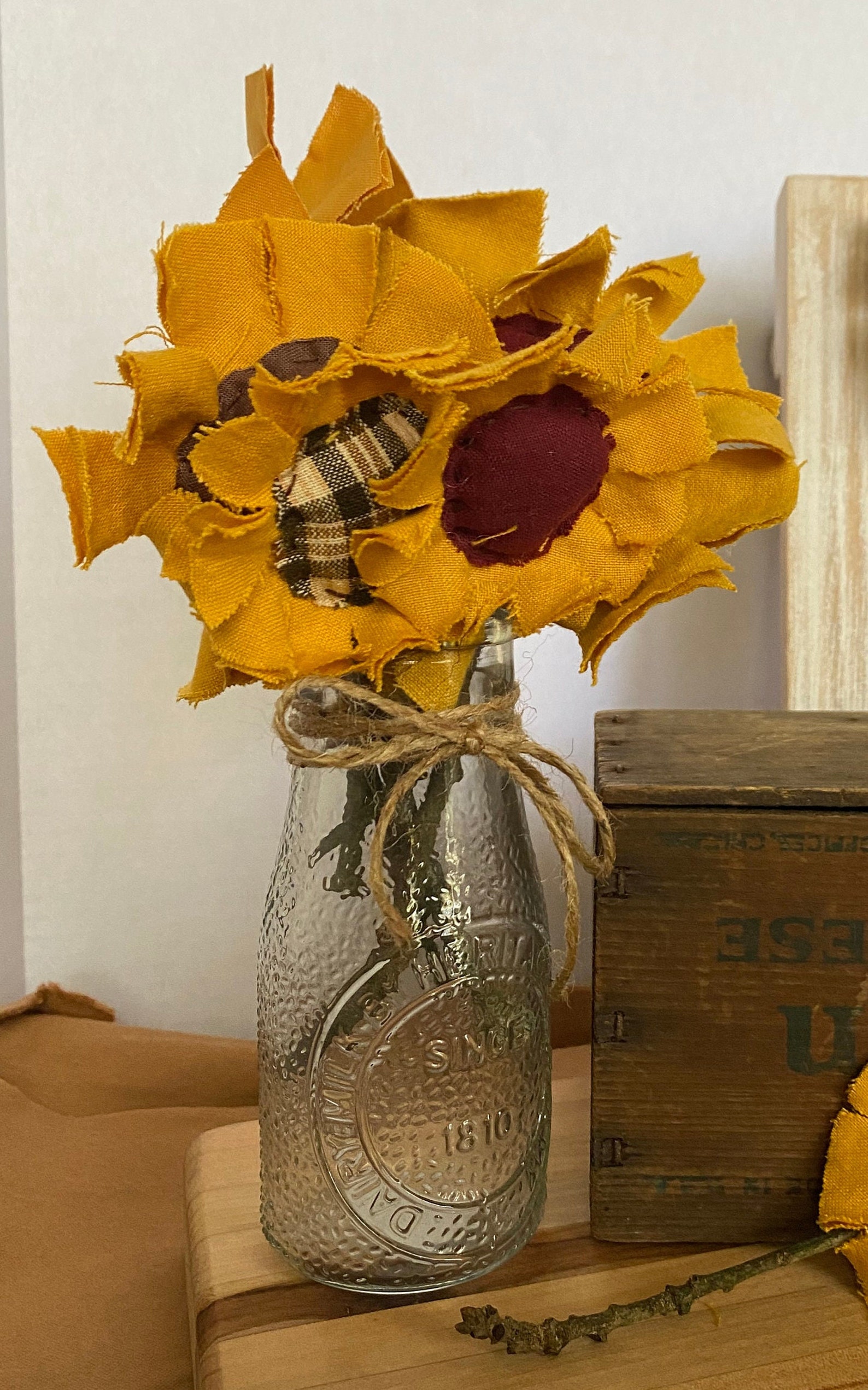 Primitive Handmade Sunflowers With Stems - Etsy