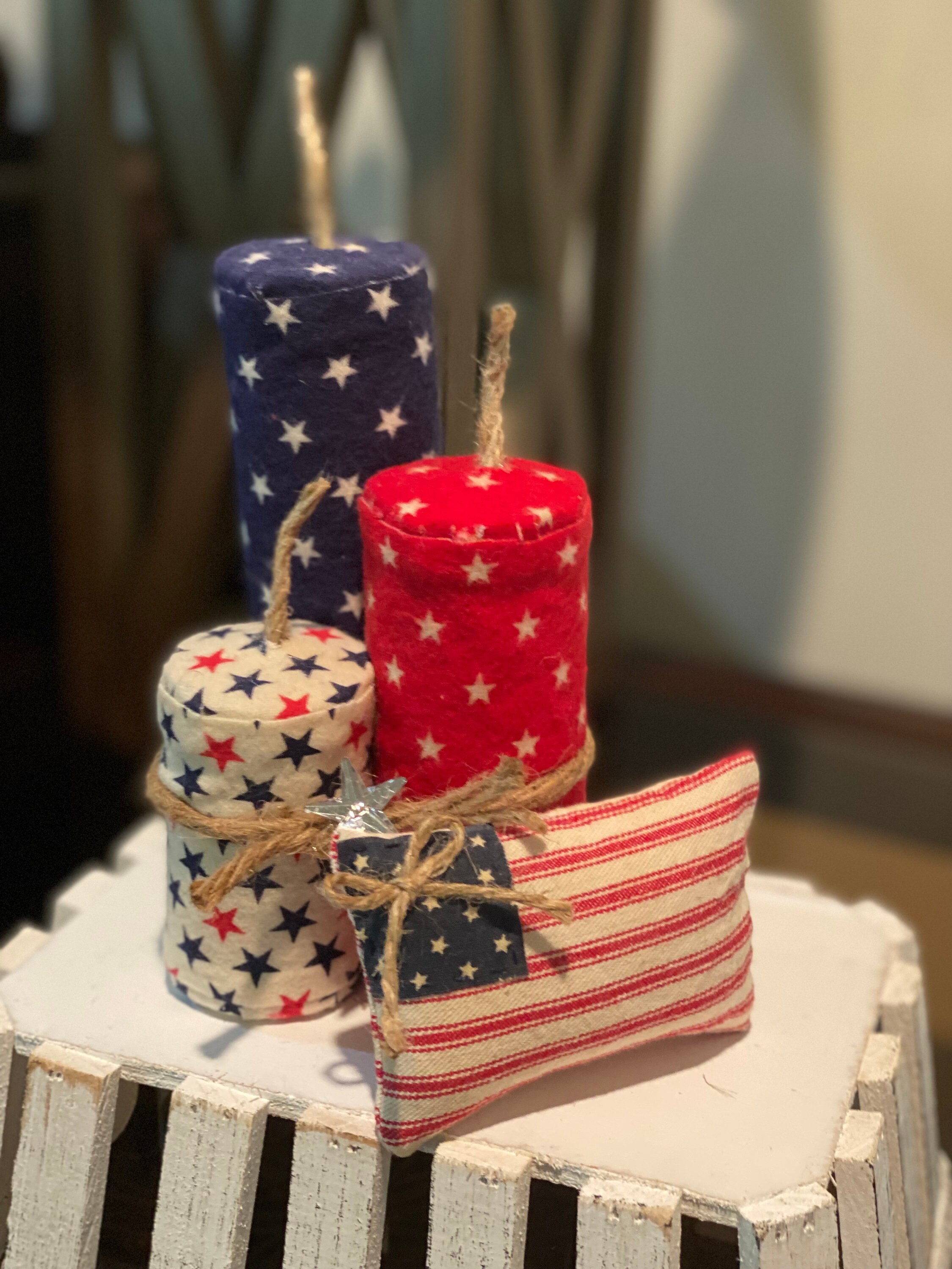 Primitive Red White and Blue Fireworks Decor - Etsy