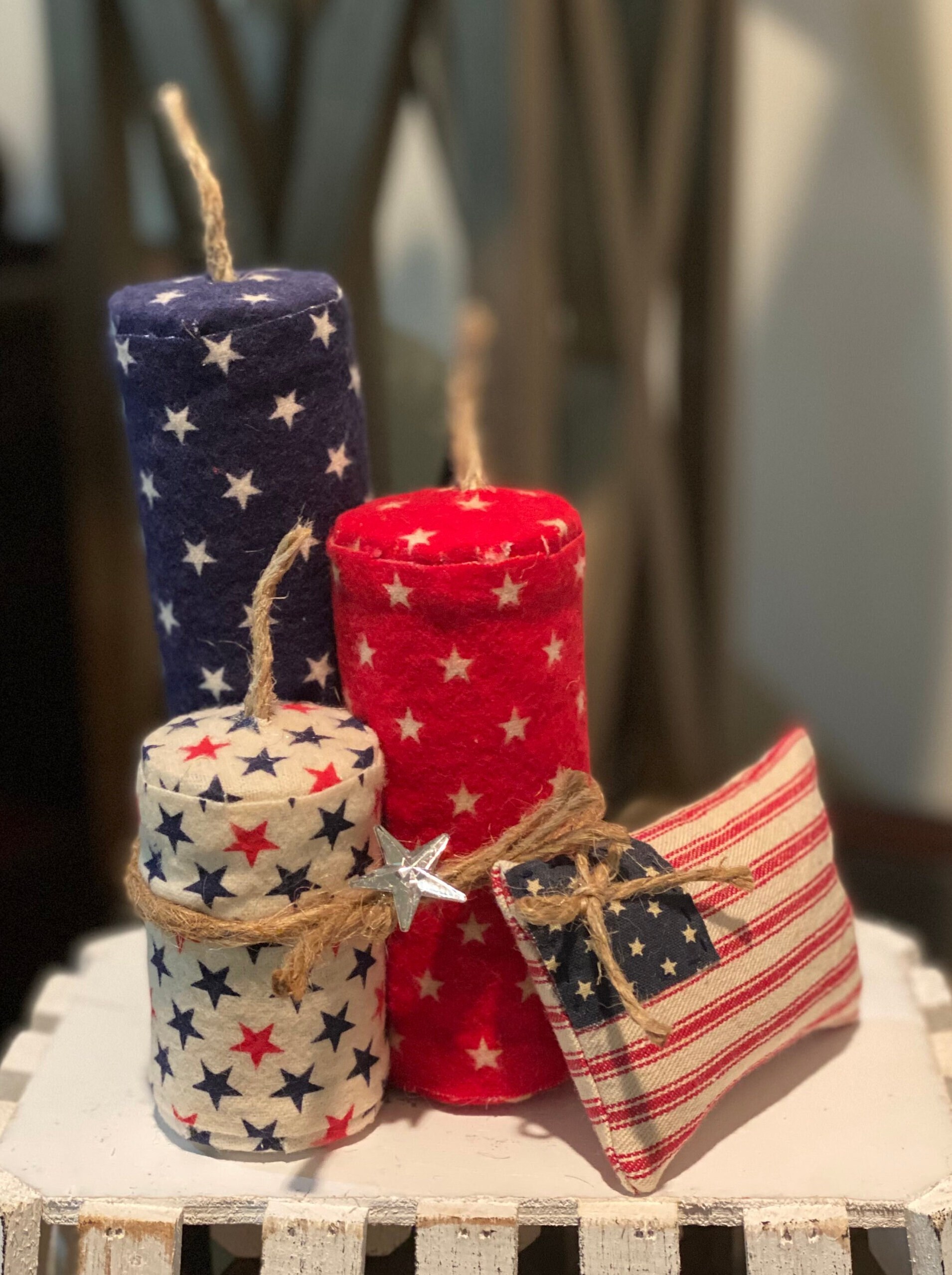 Primitive Red White and Blue Fireworks Decor - Etsy