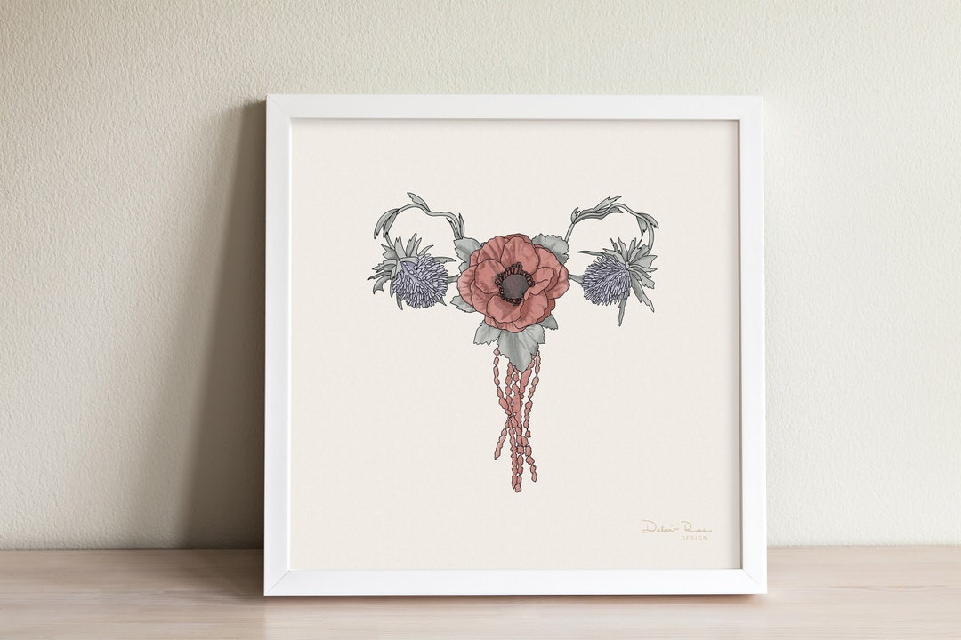 Floral Female Reproductive System Art Print - Etsy