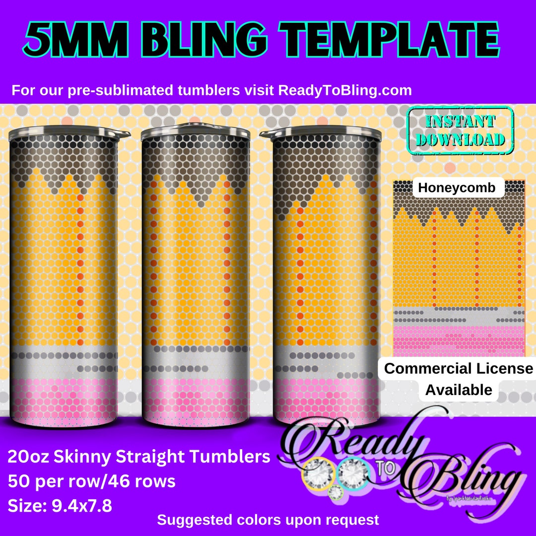 Ss20 5mm Rhinestones Template 20oz Skinny Straight Tumbler Bling ...