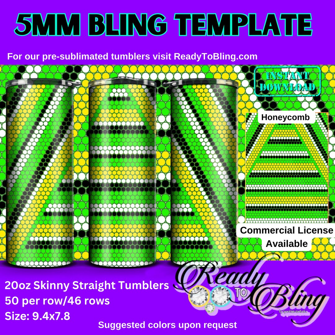 Ss20 5mm Rhinestones Template 20oz Skinny Straight Tumbler Bling ...