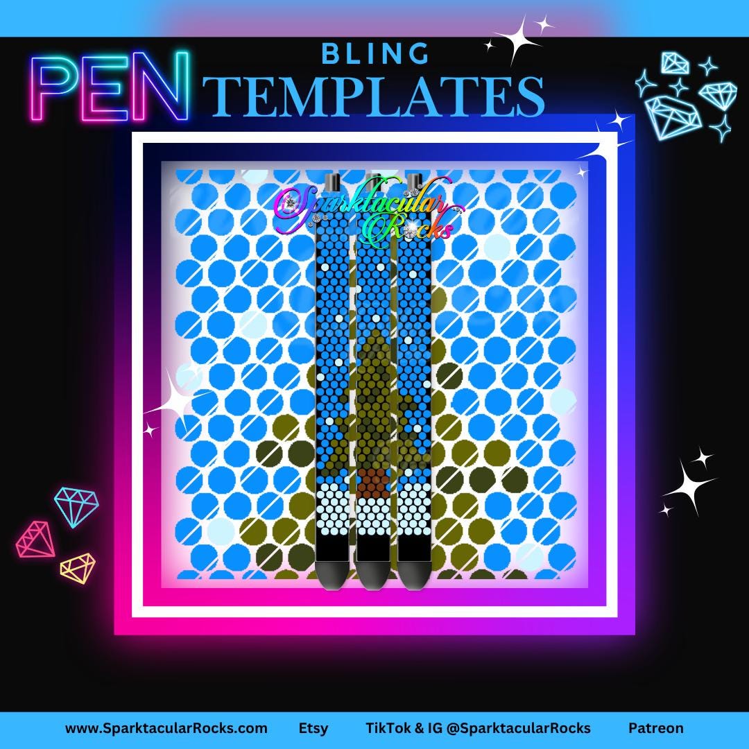 719# Rhinestone Pattern Bling Template | SS10 4mm | 12x50 | Pen ...