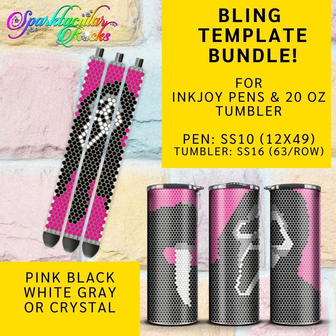 3mm Ss10 Rhinestone Pen Template, Bling Pattern, Inkjoy, Pen Bling ...