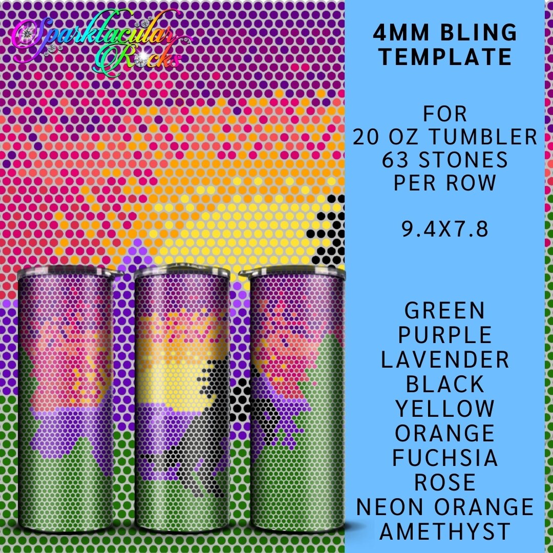 109# Rhinestone Tumbler Template | Ss16 4mm | Bling Template | Bling ...