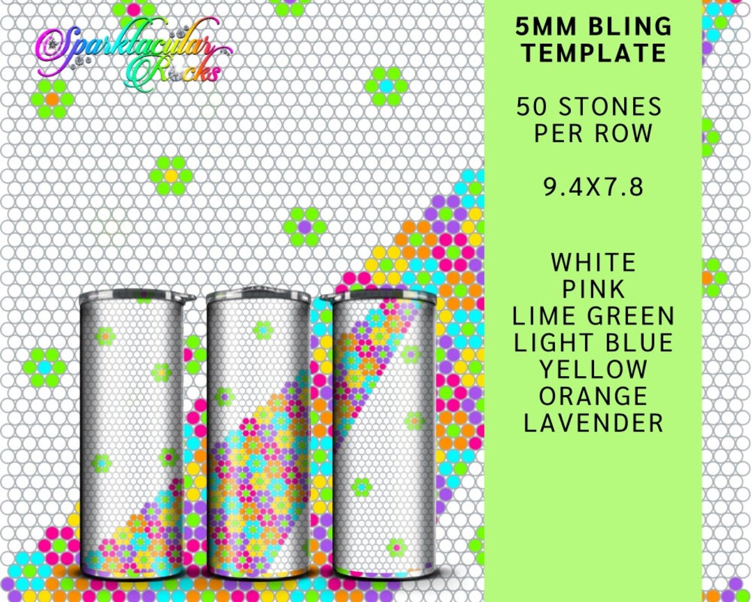 Flower Sunburst Bling Tumbler Template: Rhinestone 20oz (digital ...