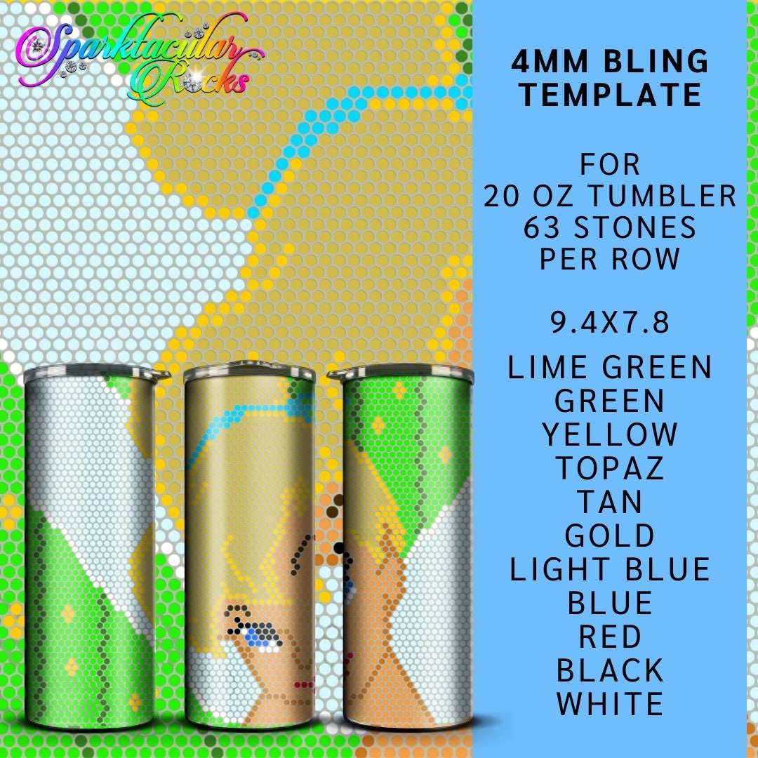 Bling Tumbler Template Ss16 4mm Bling Template Bling 63 Stones per Row ...
