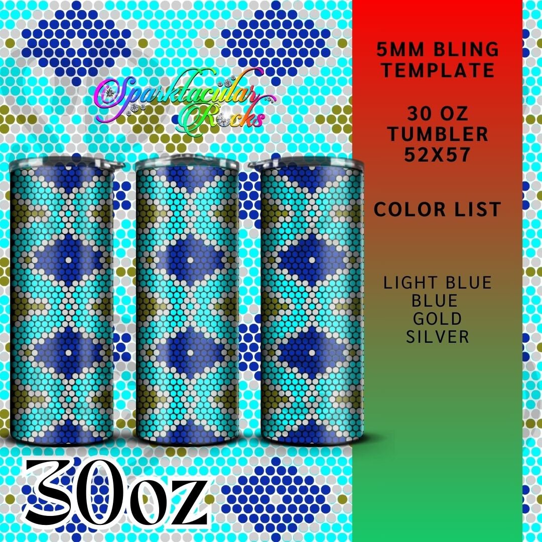 419 Blue Template | Ss16 4mm | Bling Template | Bling | 30 Oz Tumbler ...