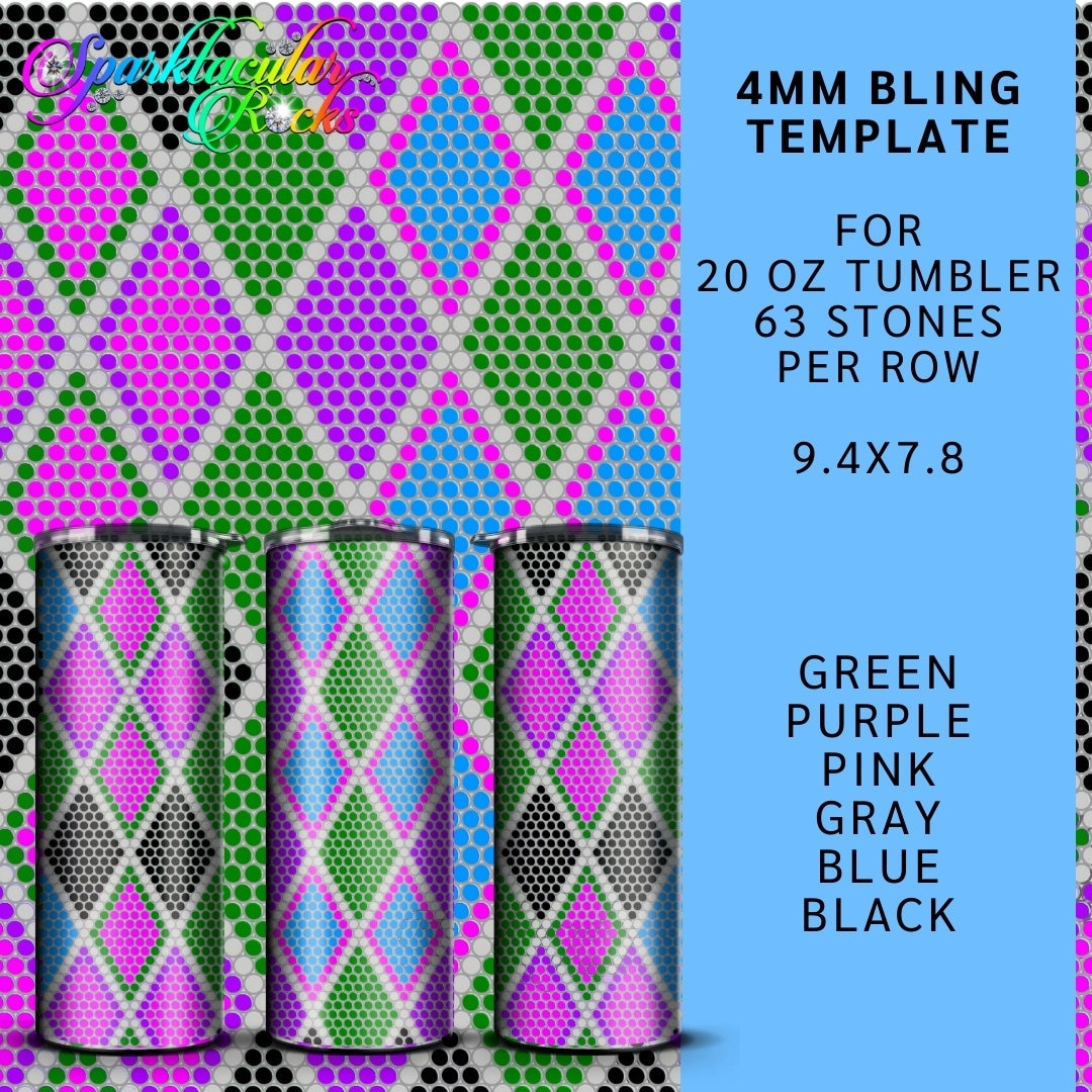 Bling Tumbler Template Ss16 4mm Bling Template Bling 63 Stones per Row ...