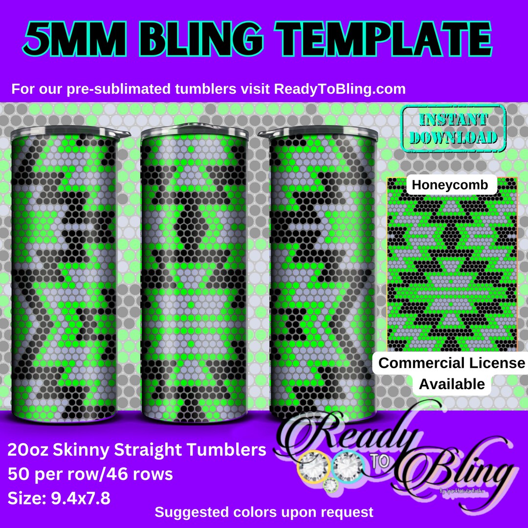 Ss20 5mm Rhinestones Template 20oz Skinny Straight Tumbler Bling ...