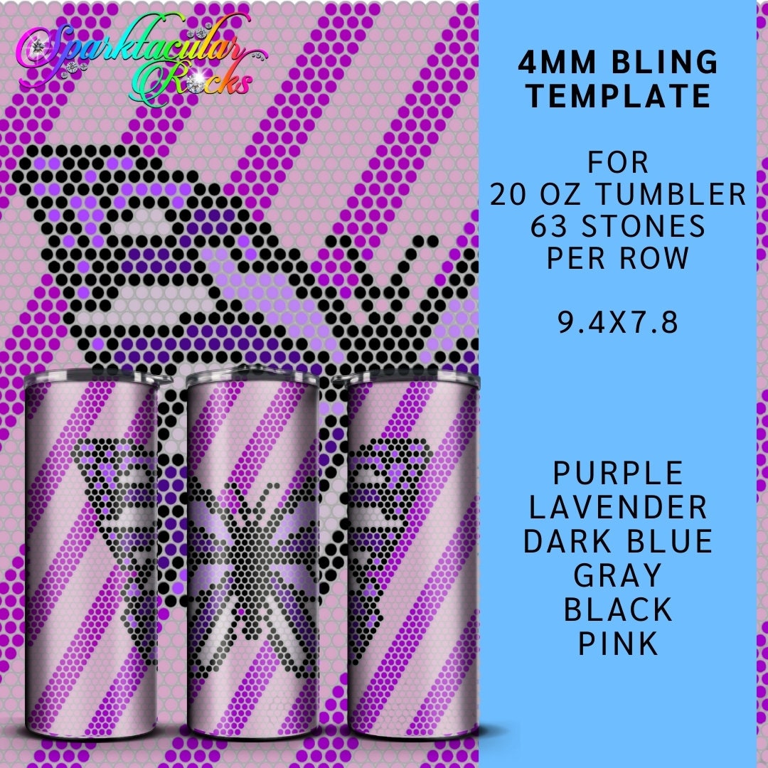 Bling Tumbler Template Ss16 4mm Bling Template Bling 63 Stones per Row ...