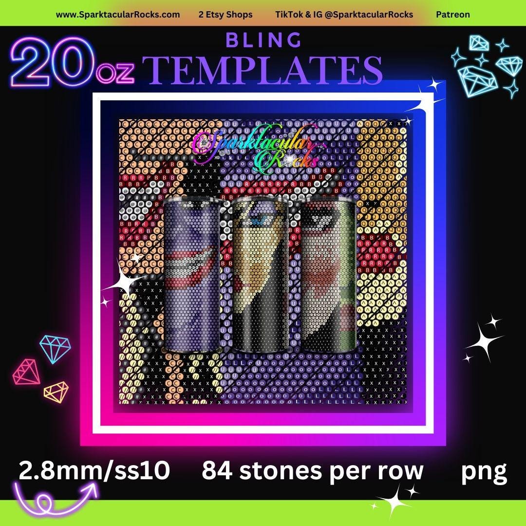 Villains Bling Tumbler Template: SD1 Rhinestone Pattern (PNG) - Etsy