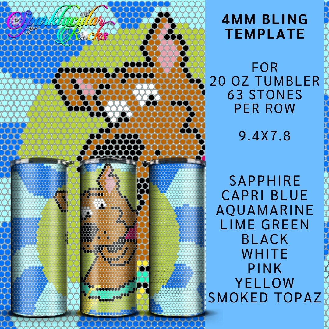 Bling Tumbler Template Ss16 4mm Bling Template Bling 63 Stones per Row ...