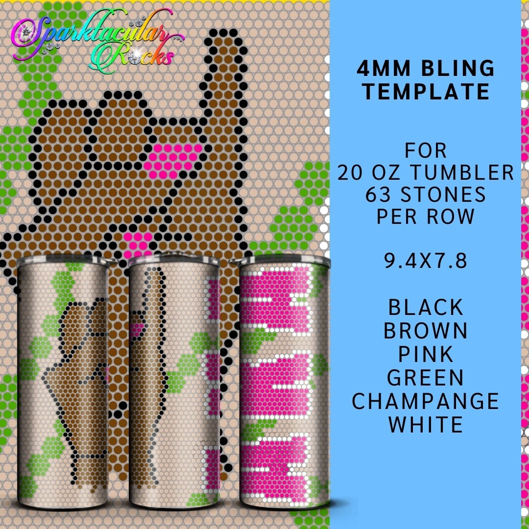 Bling Tumbler Template Ss16 4mm Bling Template Bling 63 Stones per Row ...