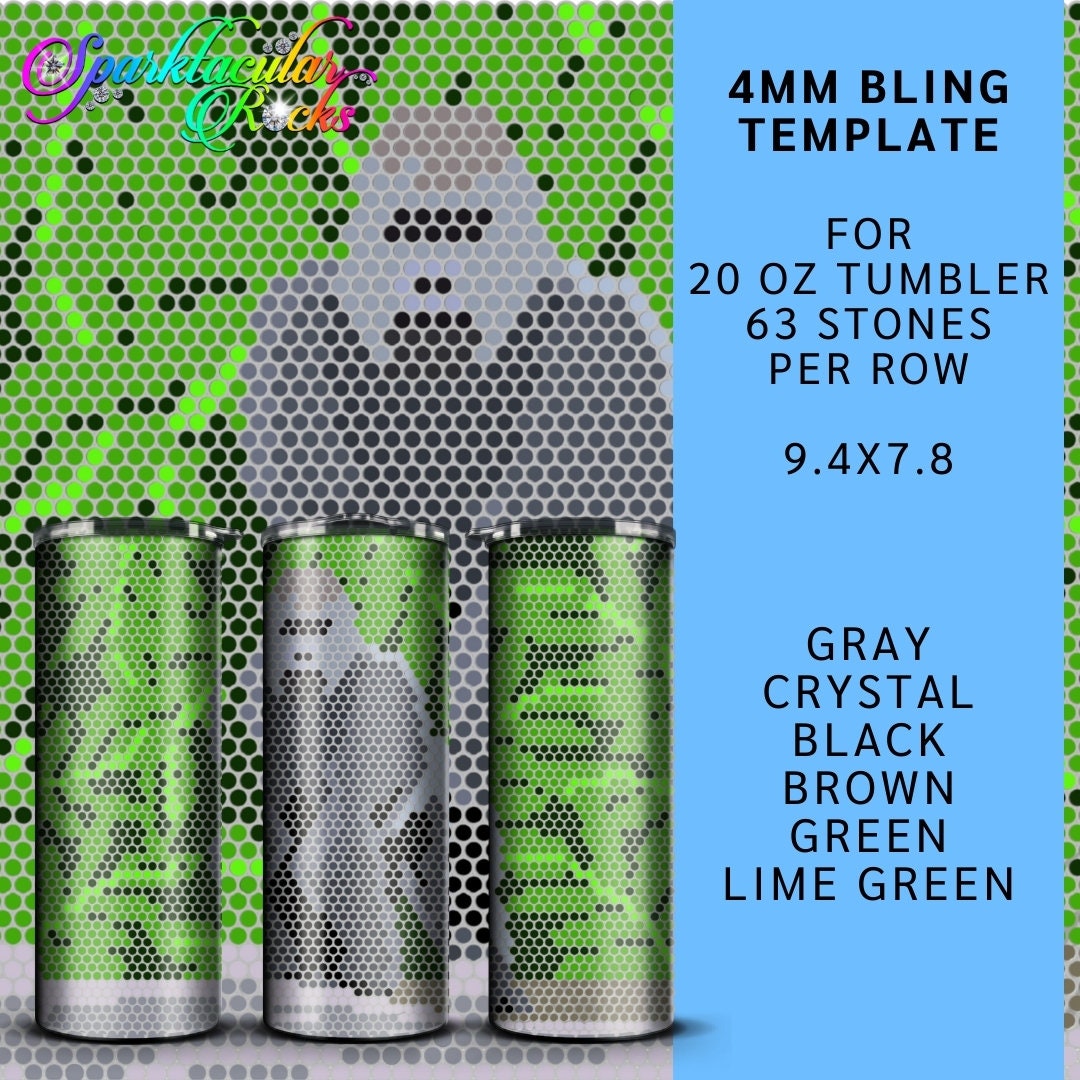 Bling Tumbler Template Ss16 4mm Bling Template Bling 63 Stones per Row ...
