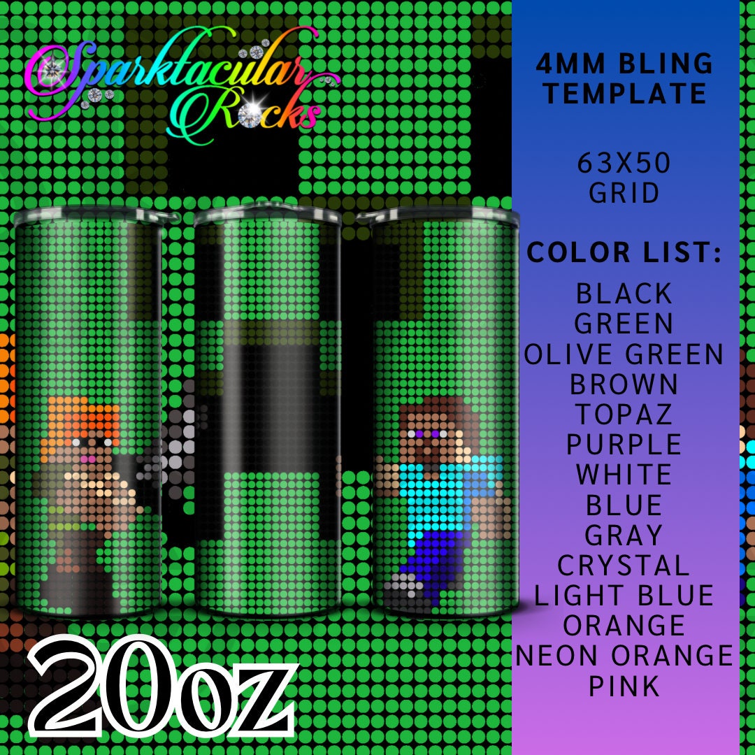 421 Blocks Games Kids Green Monster Grid Template Rhinestones Templates ...