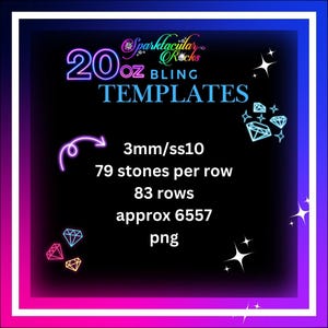 022# Rhinestone Pattern Bling Template | SS10 3mm | 20oz Straight ...