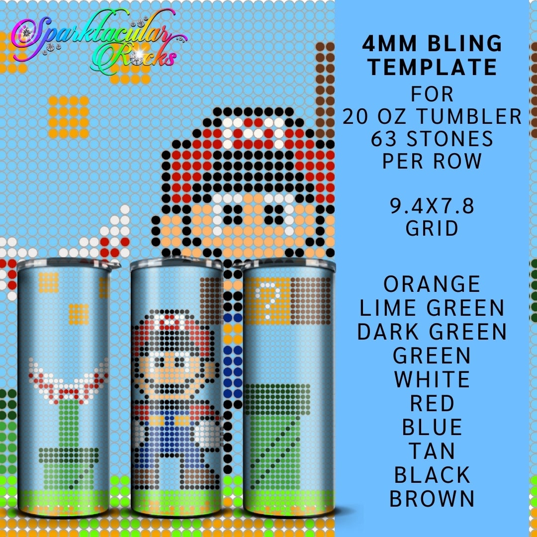 171 Bling Tumbler Template Ss16 4mm Bling Template Bling 63 Stones per ...